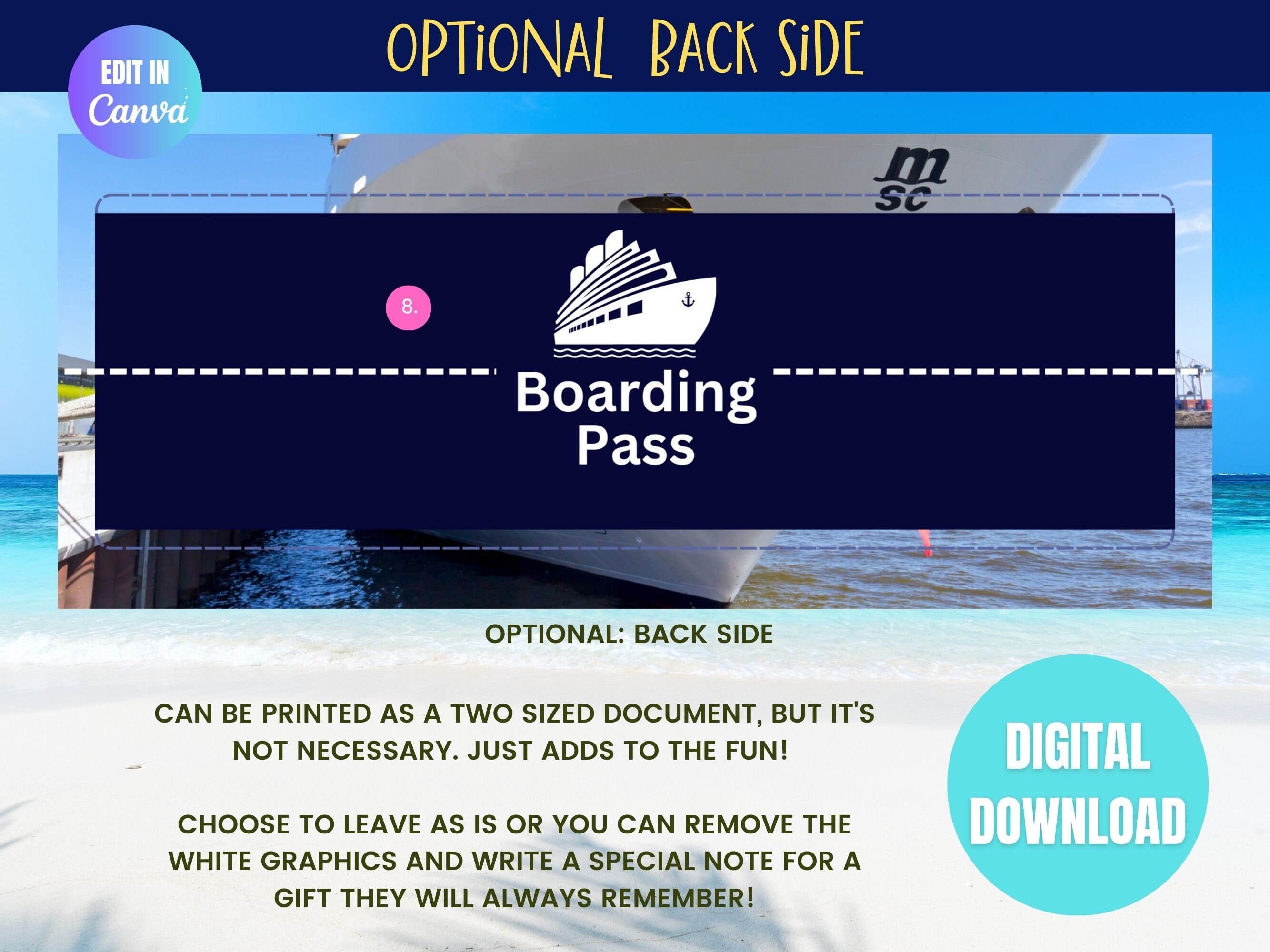 MSC Cruise Boarding Pass Gift Cruise Ticket Cruise Surprise - Etsy