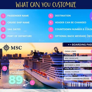 MSC Cruise Ticket Cruise Card Boarding Ticket Boarding Pass Surprise ...