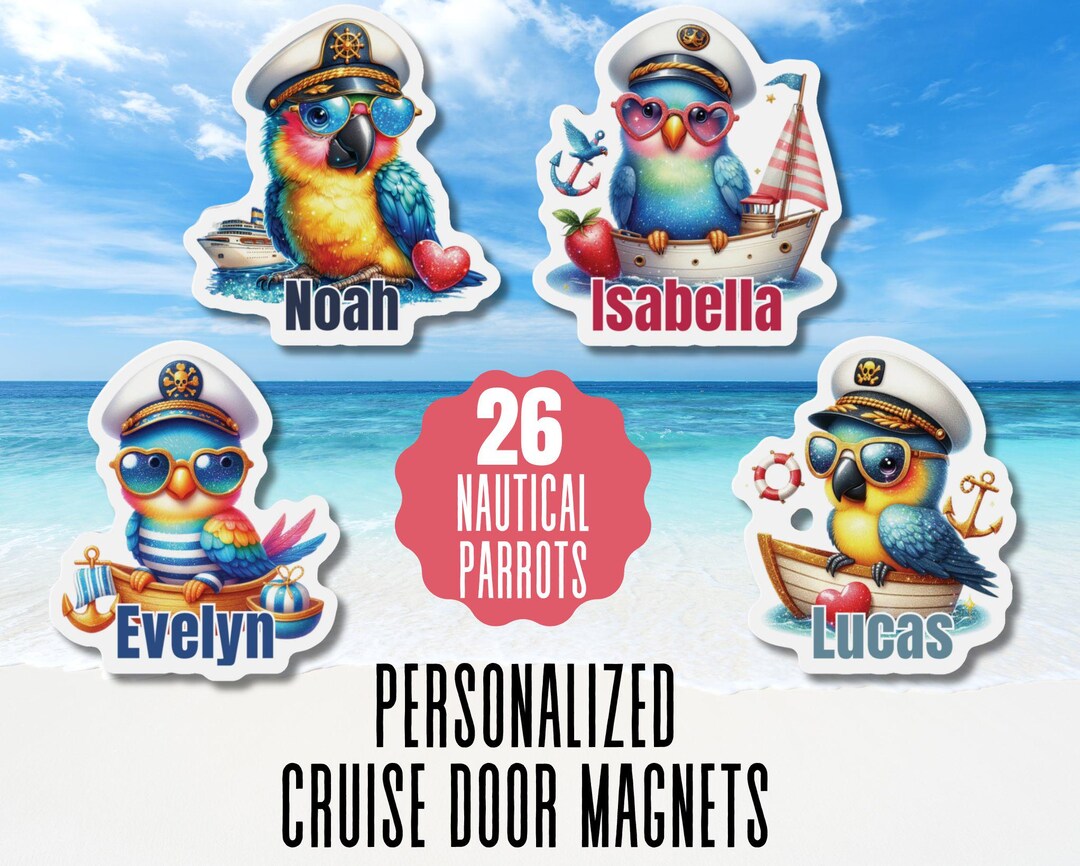 Personalized Cruise Parrot Magnet Custom Cruise Magnet With Name ...