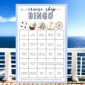 Cruise Ship Bingo Card Family Cruise Trip Kids Travel Games Printable ...