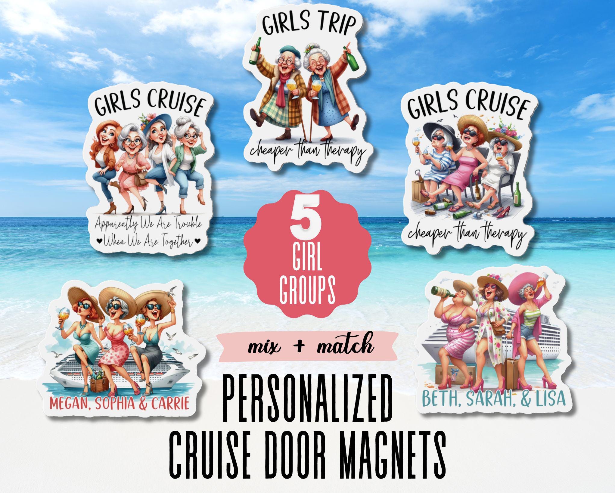 Personalized Girls Trip Cruise Magnet Funny Girls Cruise Door Magnet ...
