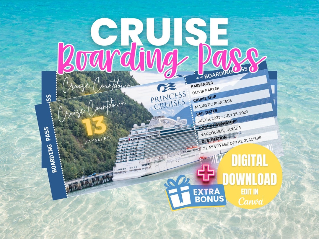 Princess Cruise Ticket Personalized Cruise Ticket Printable Ticket ...