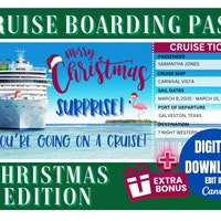 Surprise Cruise Gift Voucher Template, Cruise Ship Gift Card, Holiday ...