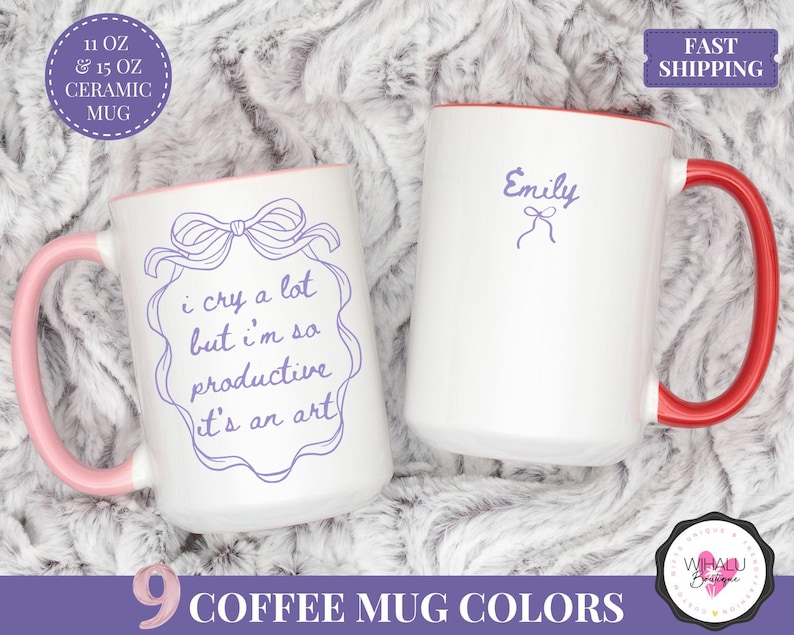Productive Crying Mug Taylor Inspired Poet Mug Custom Taylor Coffee Cup ...