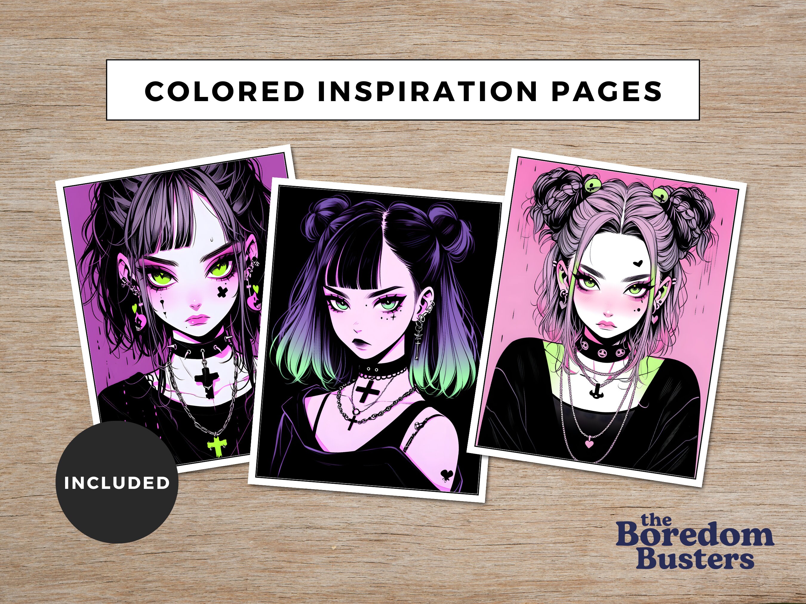 Anime Goth Girls Coloring Pages, Punk Edgy Style, Alternative Rock ...