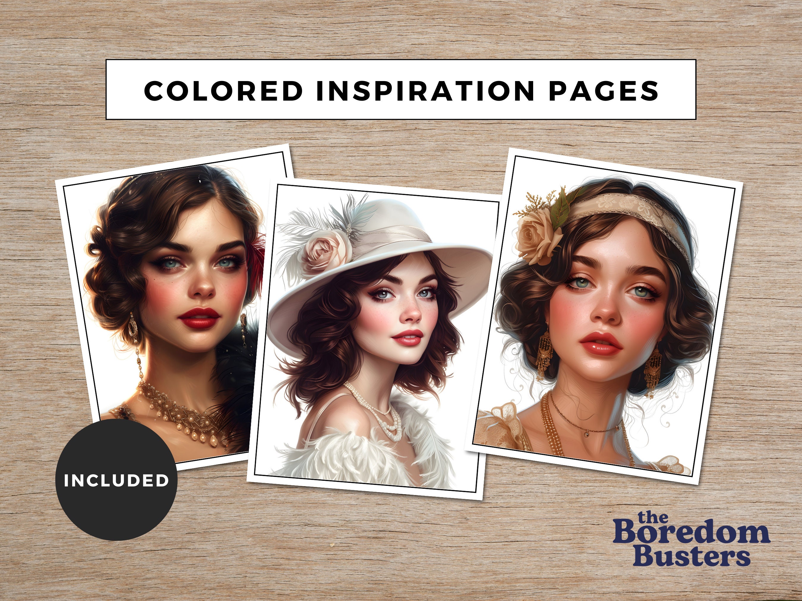 1920s Flappers Coloring Pages, Gatsby Vintage Fashion Printable Book ...