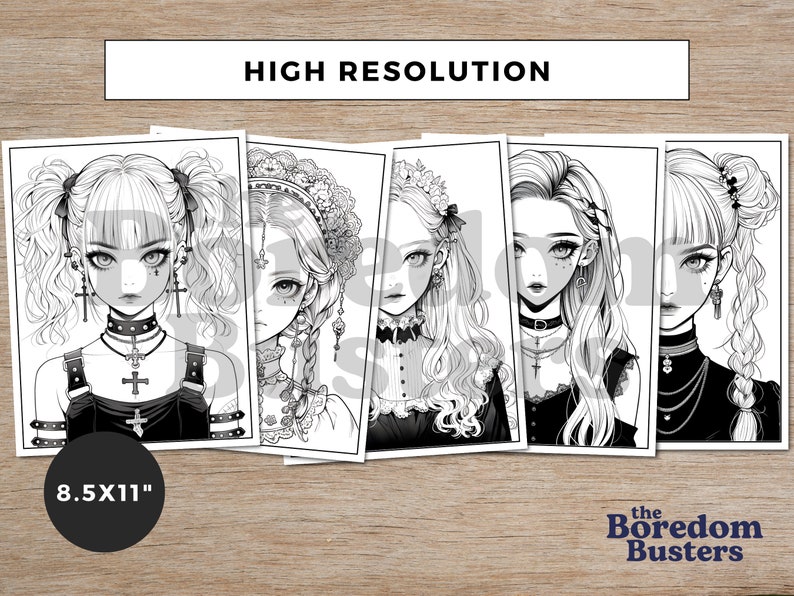 Anime Goth Girls Coloring Pages, Punk Edgy Style, Alternative Rock ...