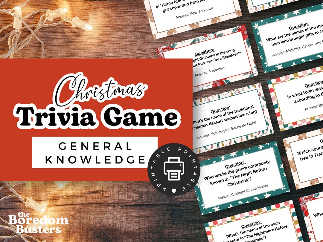 Christmas Trivia Game, Xmas General Knowledge, Holiday Party Challenge ...