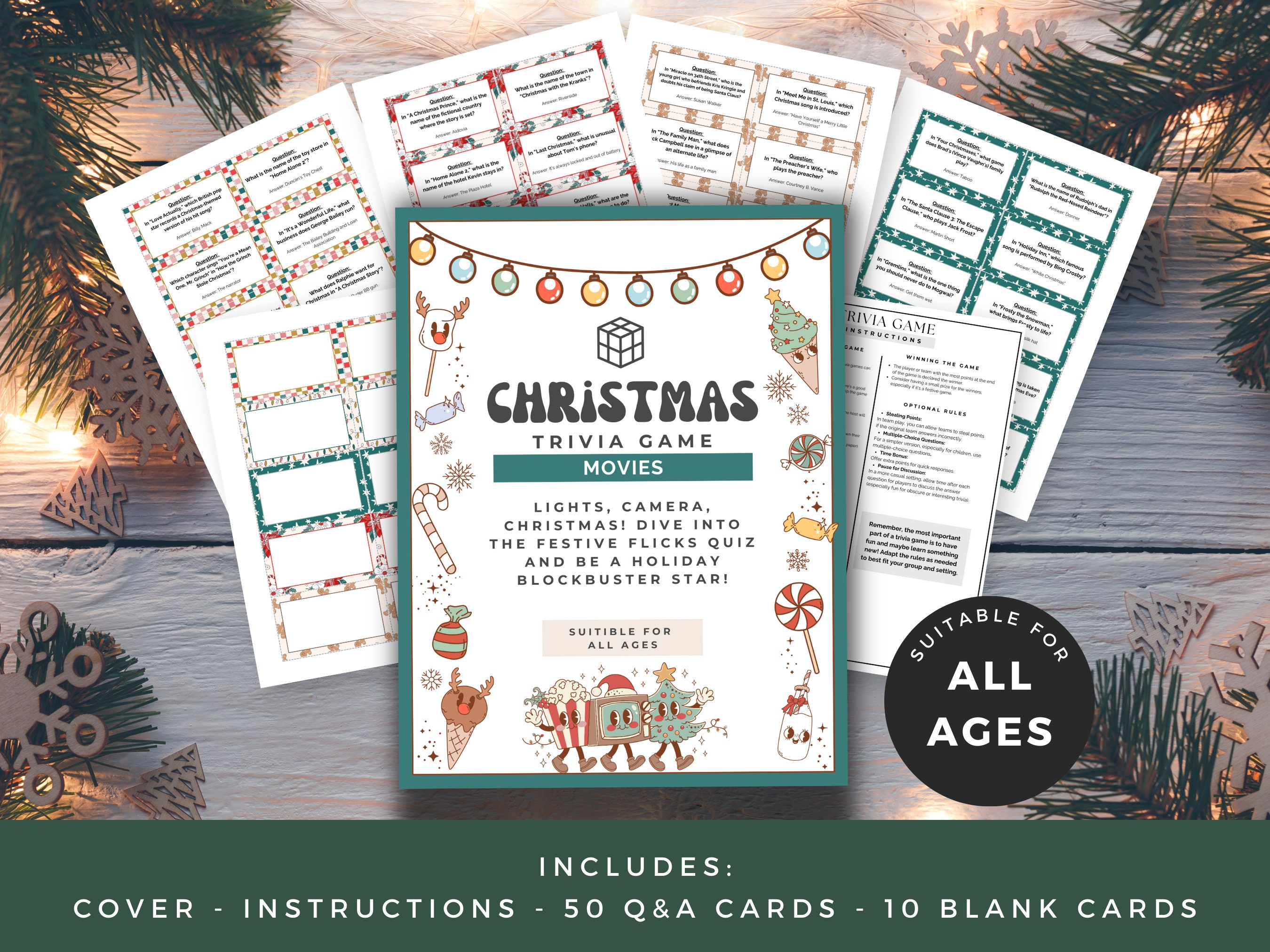Christmas Movie Trivia Game, Xmas Film Blockbusters, Holiday Party ...