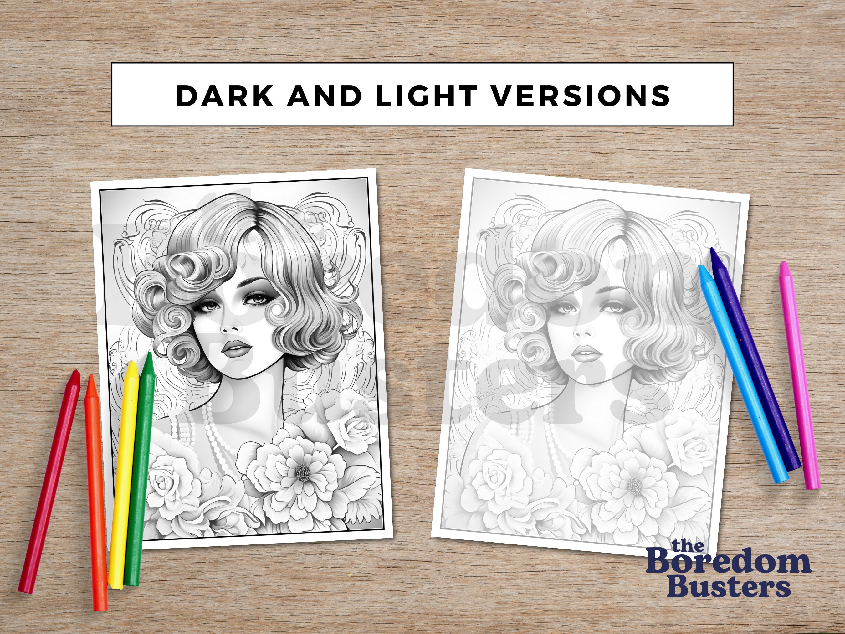 1920s Flappers Coloring Pages, Gatsby Vintage Fashion Printable Book ...