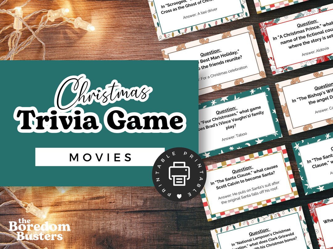 Christmas Movie Trivia Game, Xmas Film Blockbusters, Holiday Party ...