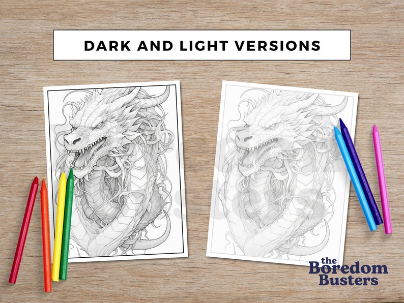 Adult Coloring Pages Dragons, Download Printable Book, Relaxing ...