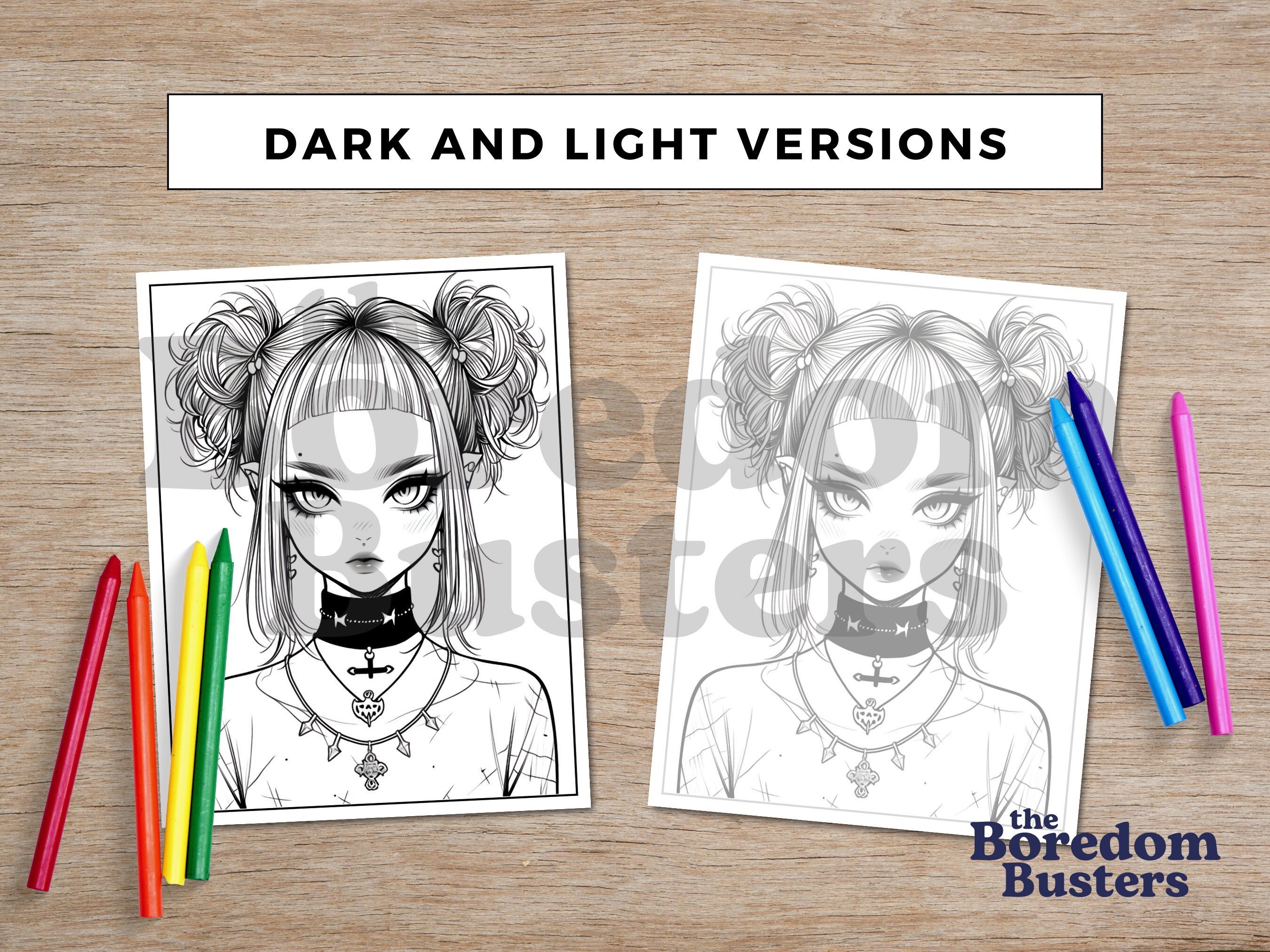 Anime Goth Girls Coloring Pages, Punk Edgy Style, Alternative Rock ...