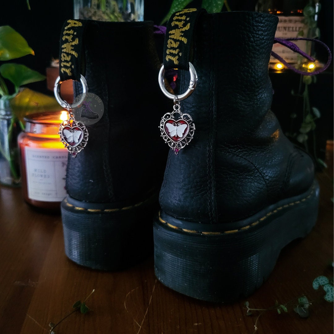 Butterfly Locket Charm Shoes Charm Boot Charms dr Martens Style Grunge ...