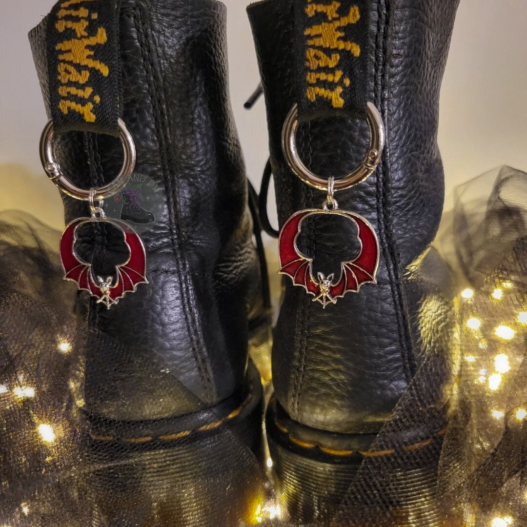 Red Bat Charm Shoes Charm Boot Charms dr Martens Style Grunge Punk ...