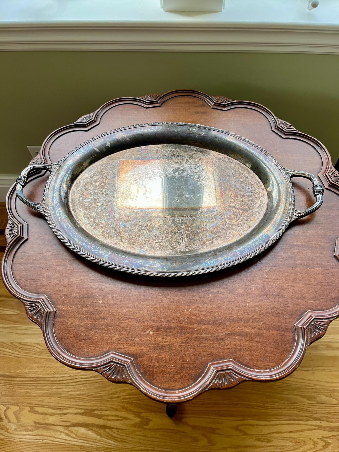 Vintage Large Oval Silverplate Platter - Etsy