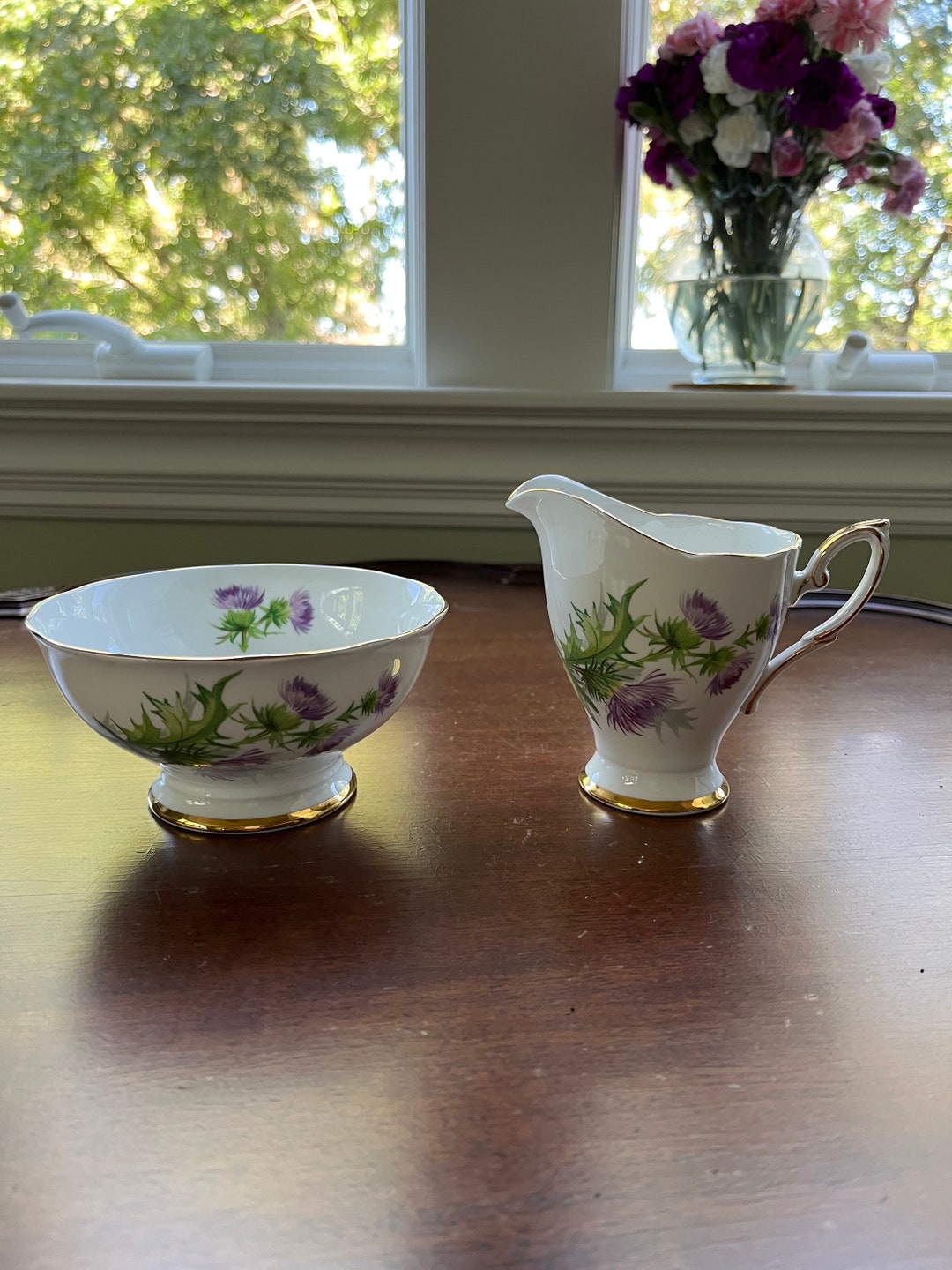 Royal Standard English China Sugar & Creamer In”scots Emblem” Pattern ...
