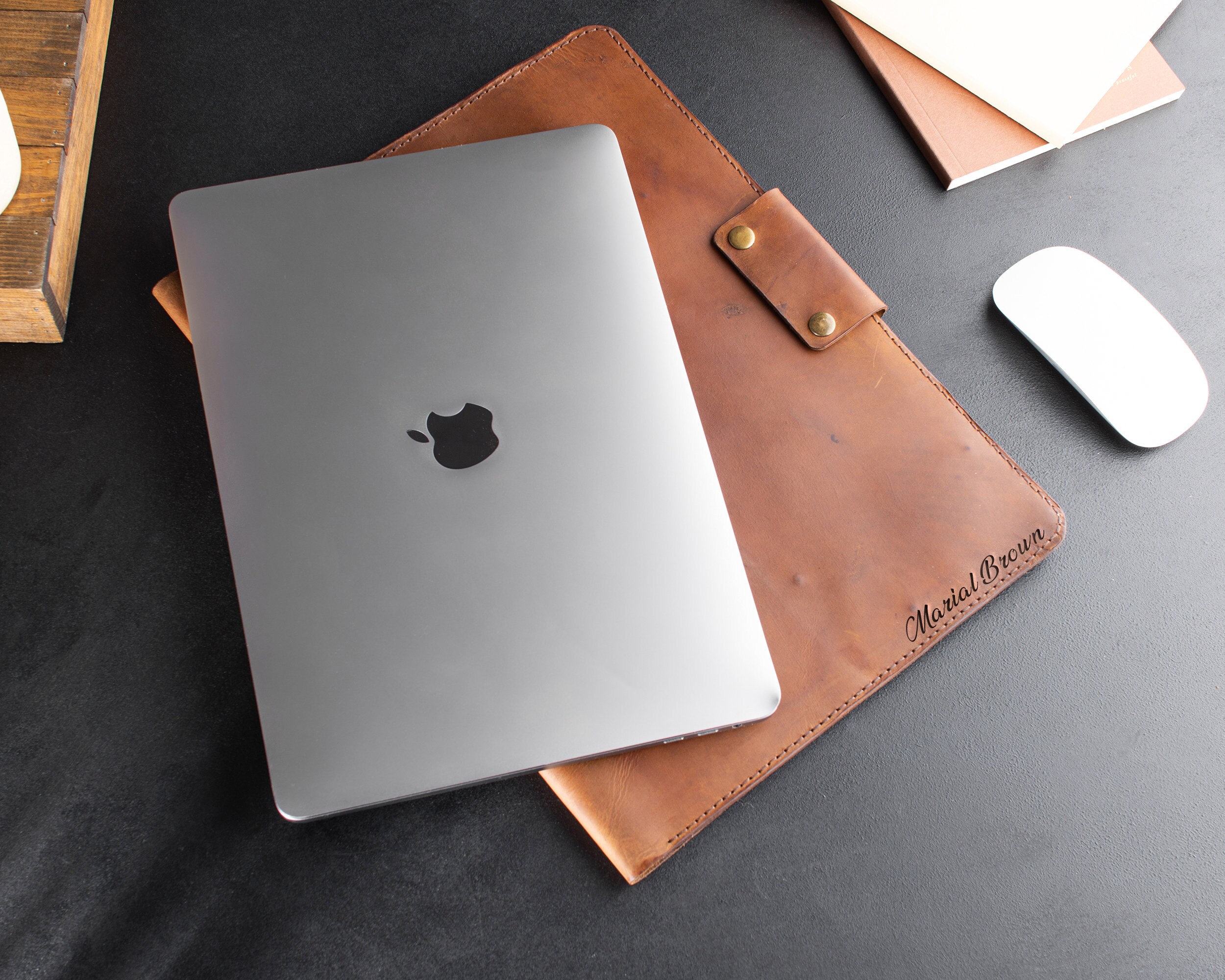 100% Handmade Engraved Leather Folder Organizer, Personalized Leather ...