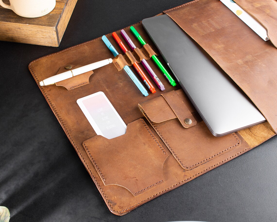100% Handmade Engraved Leather Folder Organizer Personalized - Etsy