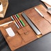 100% Handmade Engraved Leather Folder Organizer, Personalized Leather ...