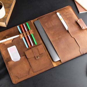 100% Handmade Engraved Leather Folder Organizer Personalized - Etsy