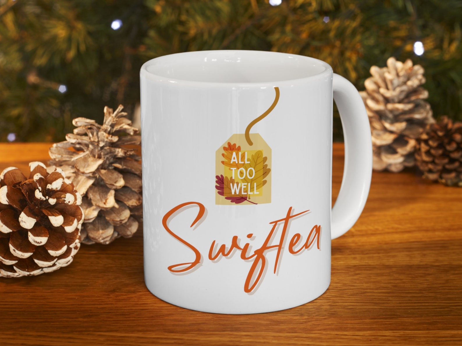 Swift Tea Mug With Autumn Leaves and All Too Well Tag, Swiftea Fan Gift ...