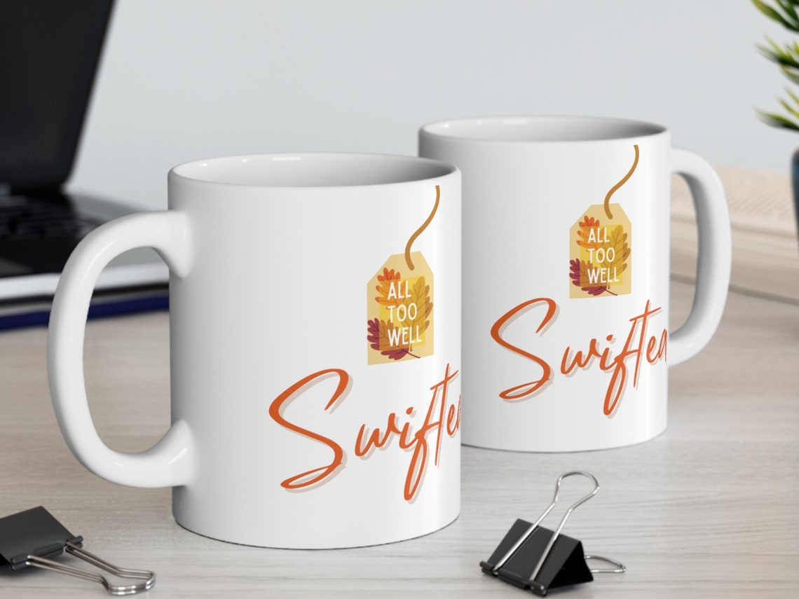 Swift Tea Mug With Autumn Leaves and All Too Well Tag Swiftea - Etsy