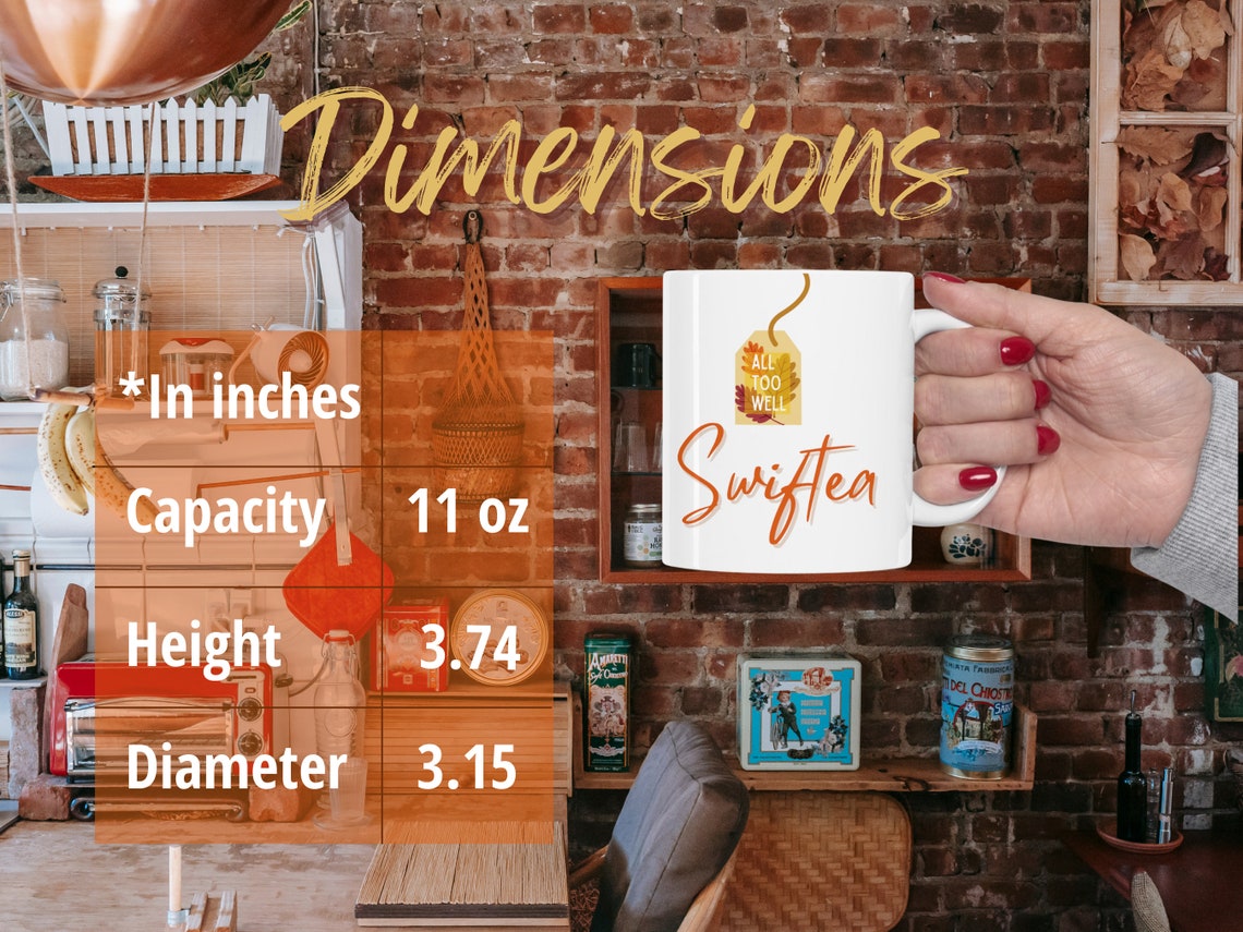 Swift Tea Mug With Autumn Leaves and All Too Well Tag Swiftea - Etsy