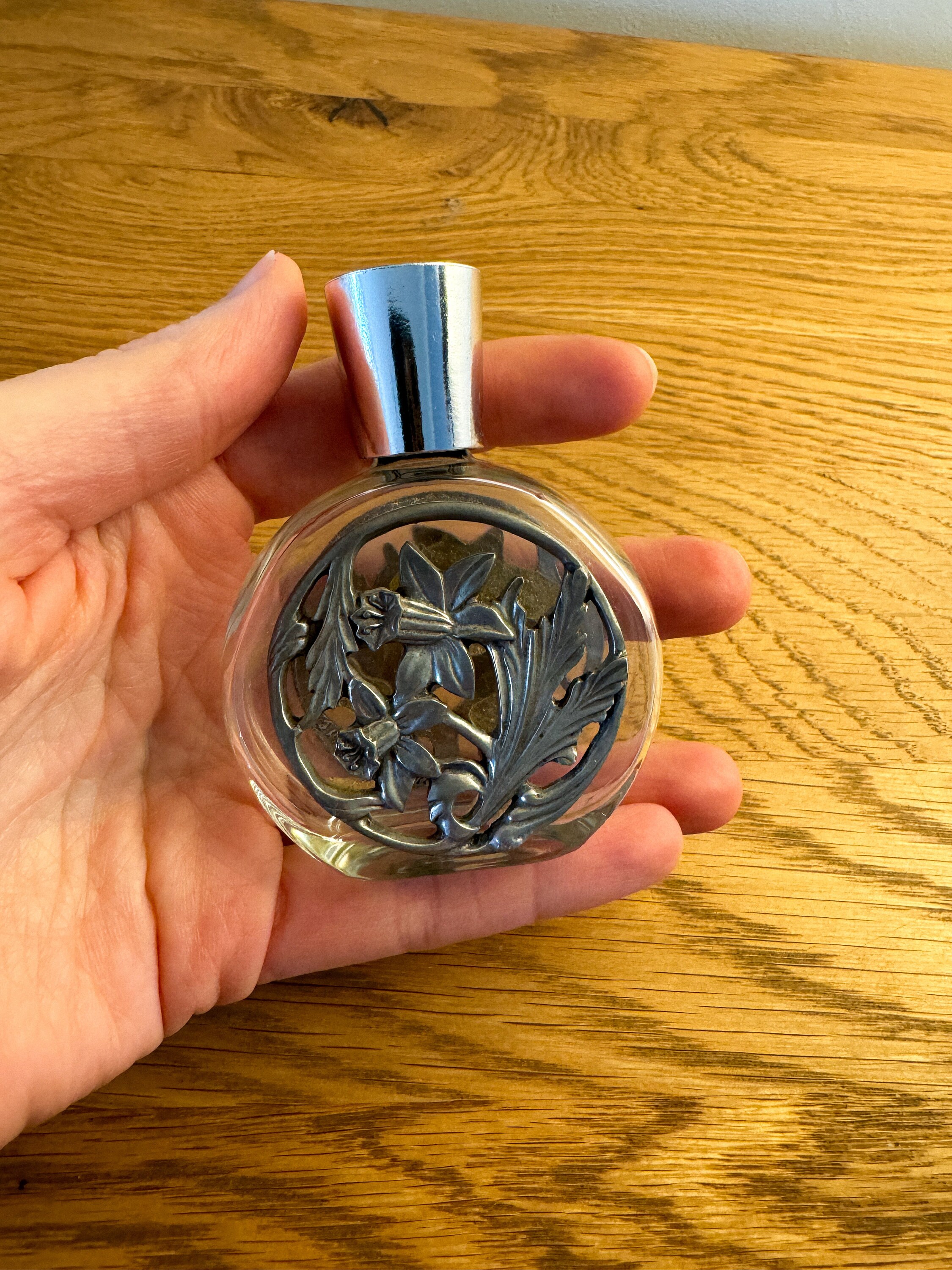 Vintage Perfume Bottle With Bulb / Crystal Small Bottle / Wordsley ...