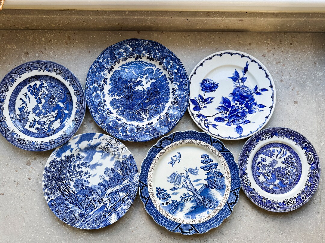 Vintage Blue and White English Plates / Plate Collection / Vintage ...