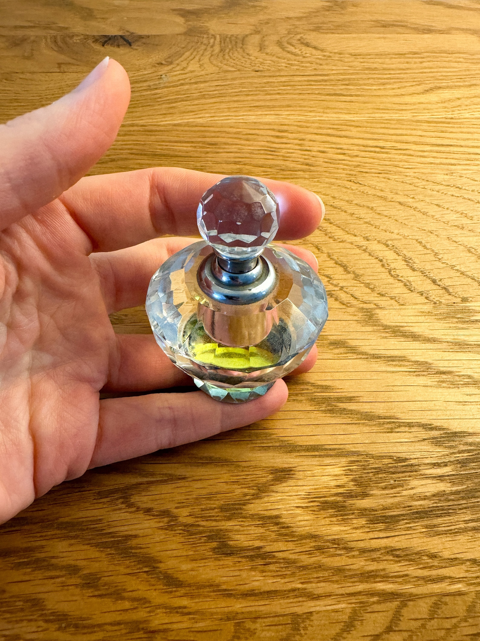 Vintage Perfume Bottle With Bulb / Crystal Small Bottle / Wordsley ...