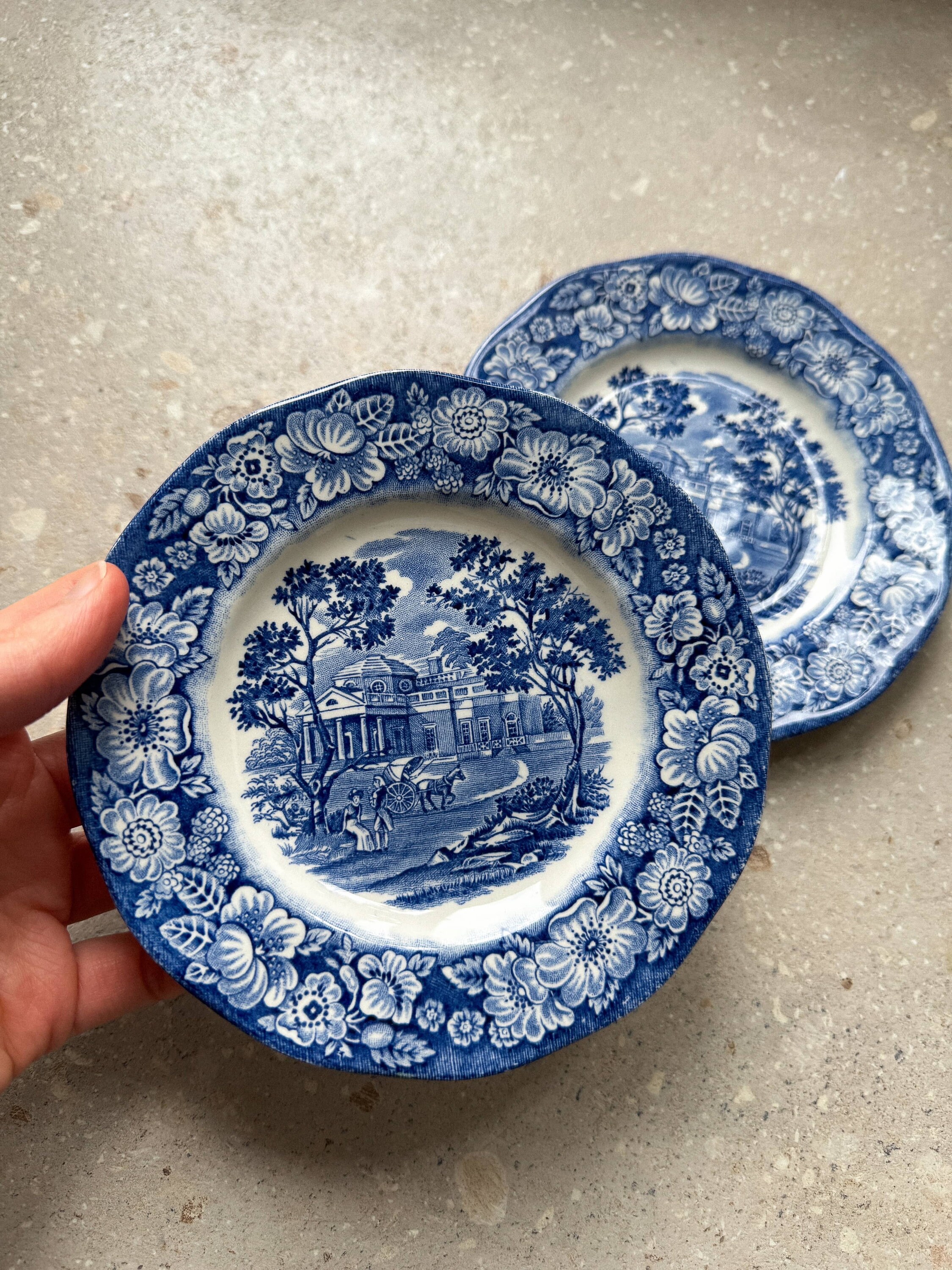 Vintage Blue and White English Plates / Plate Collection / Vintage ...