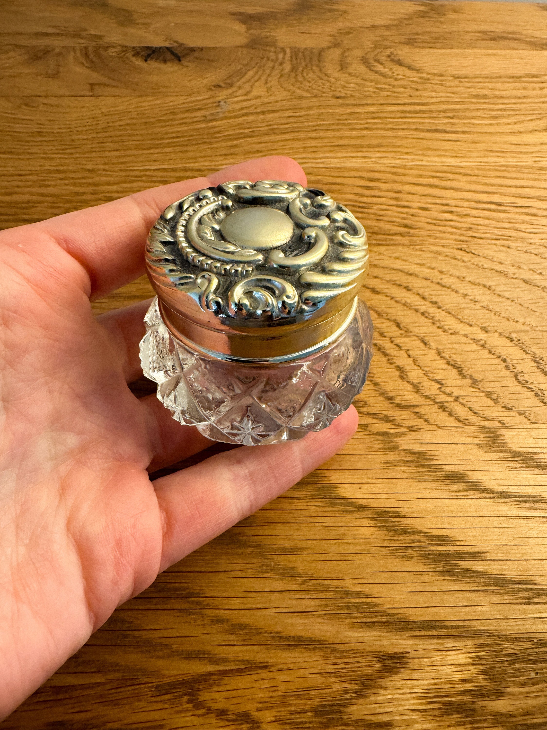 Vintage Perfume Bottle With Bulb / Crystal Small Bottle / Wordsley ...