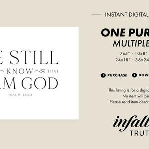 Psalm 46:10 | Be Still and Know | Scripture Wall Art | PRINTABLE ...