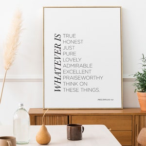 Philippians 4:8 | Whatever is True | Scripture Wall Art | PRINTABLE ...