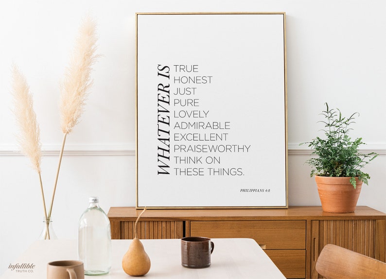 Philippians 4:8 | Whatever is True | Scripture Wall Art | PRINTABLE ...