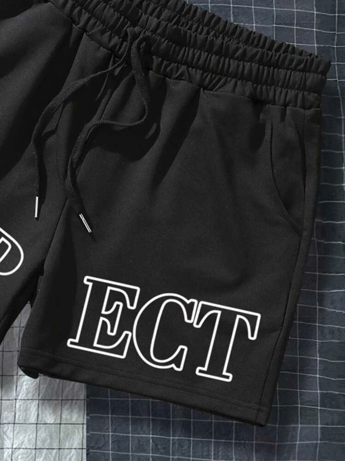 Mens Respect Lettering Drawstring Waist Shorts - Etsy