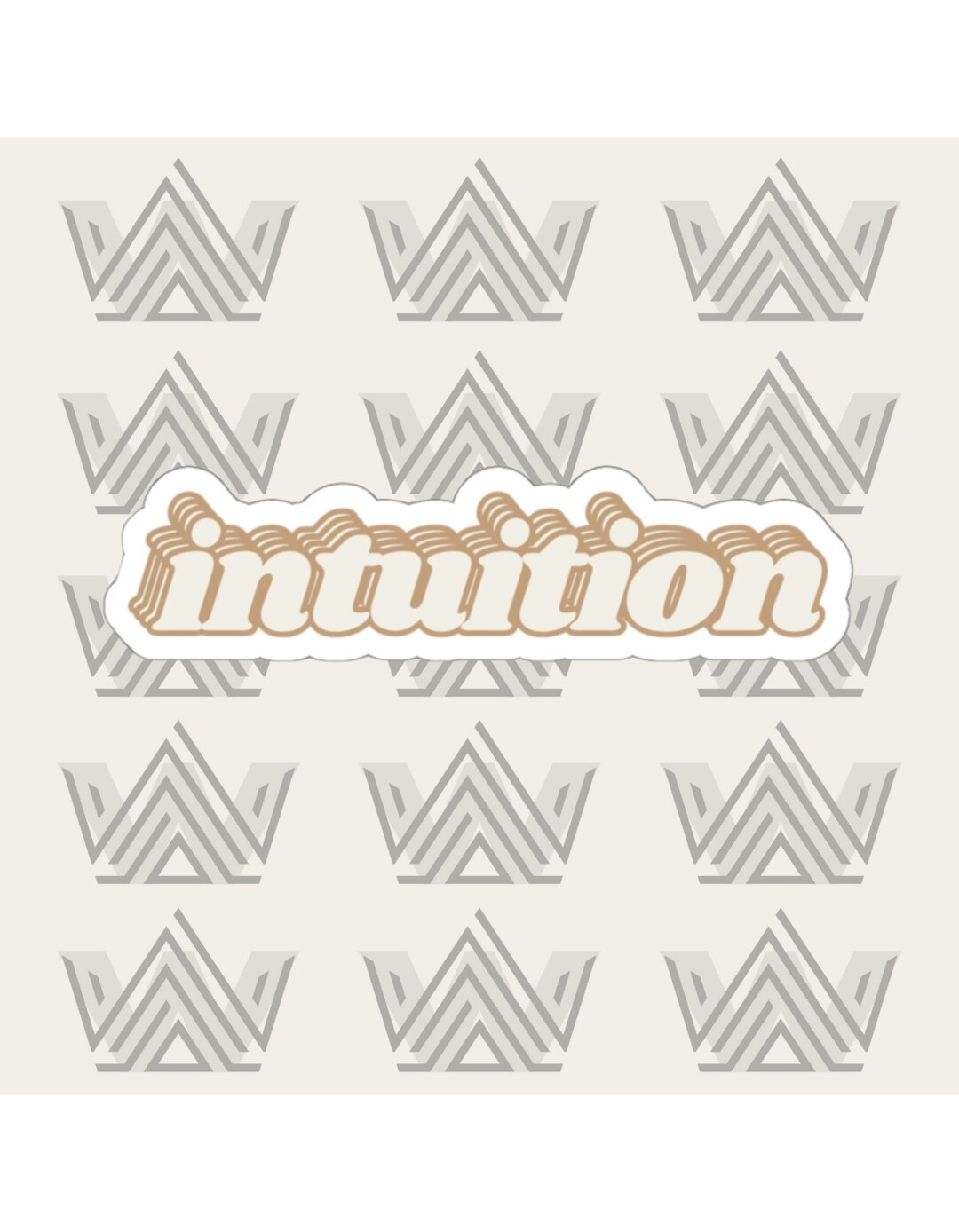 Retro Text Intuition Sticker | Minimal & Neutral Colors Spiritual ...