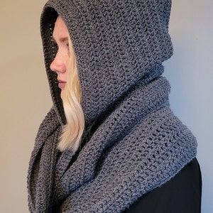 CROCHET PATTERN - Witchy Hooded Infinity Scarf (oversized Pointed Hood ...