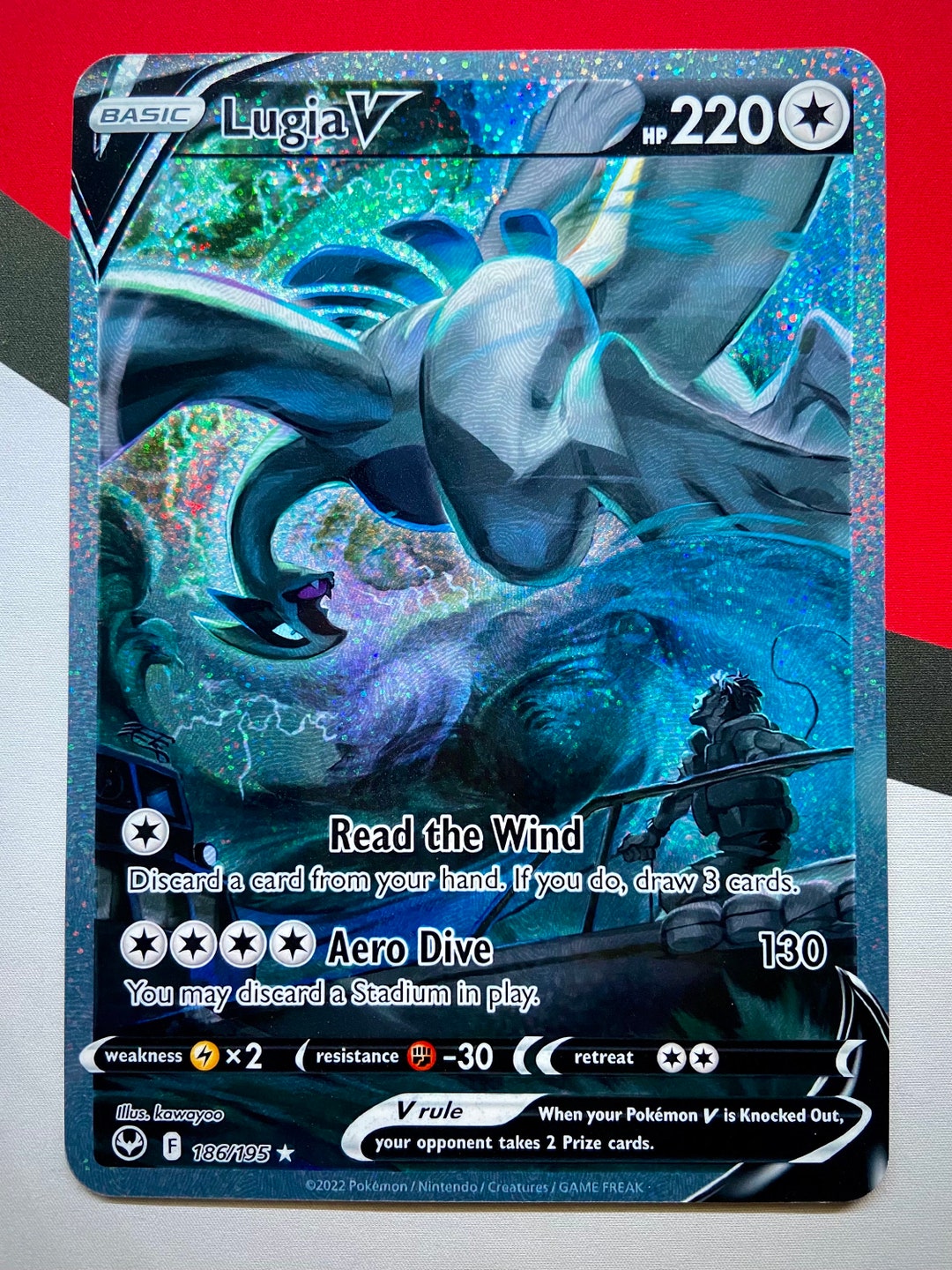 Custom Jumbo Lugia V Alt Art Sparkle Holo 186/195 Silver Tempest ...