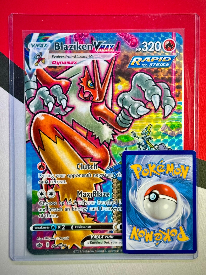 Custom Jumbo Blaziken VMAX Alt Art Diamonds Holo 201/198 SWSH Chilling ...