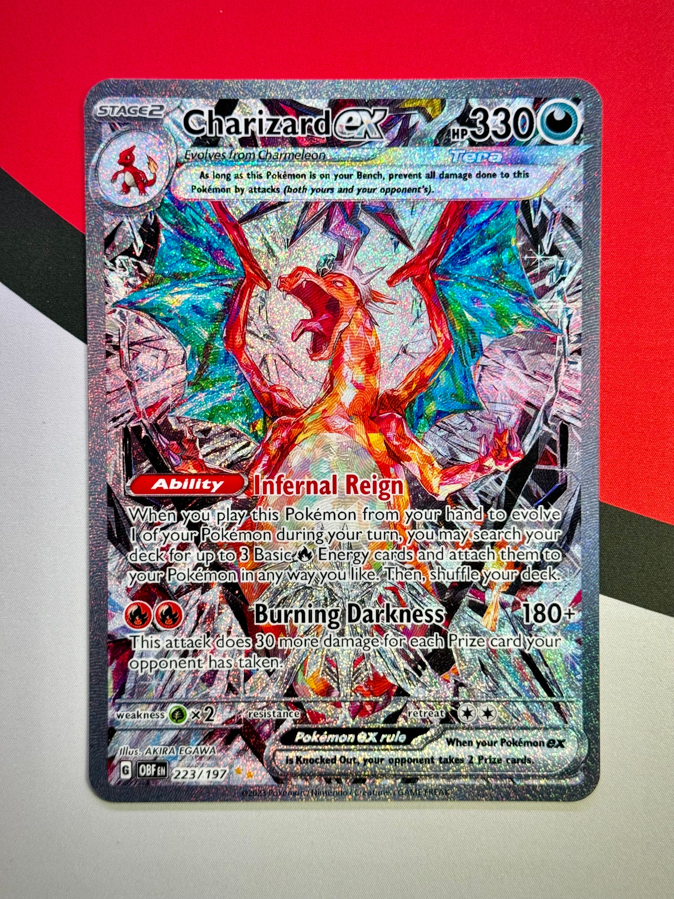 Custom Jumbo Charizard Ex Glitter Holo Alt Art SIR 223/197 Custom Jumbo Charizard Ex Glitter Holo Alt Art SIR 223/197