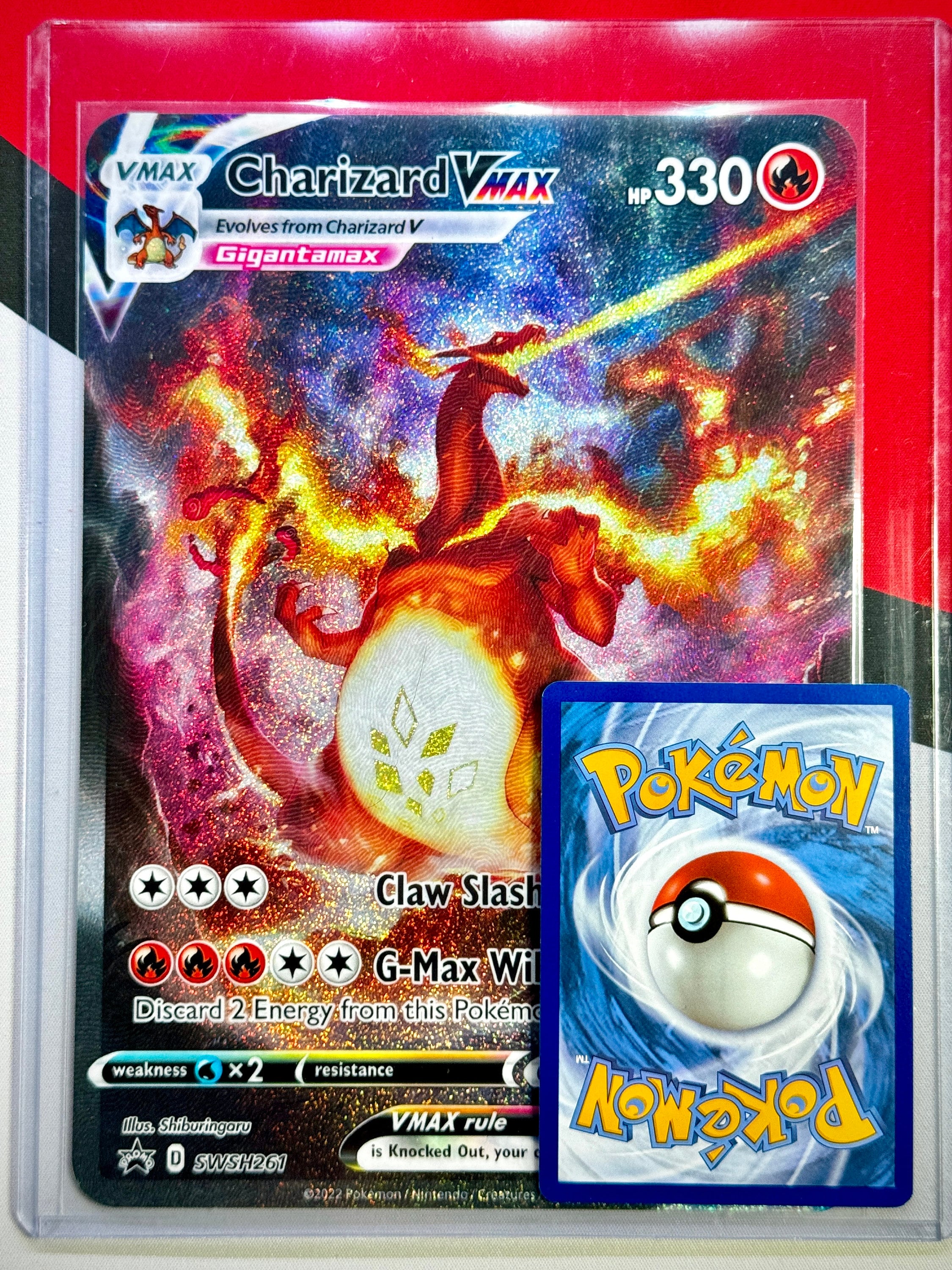 Custom Jumbo Charizard VMAX Glitter Holo SWSH261 Ultra Premium ...