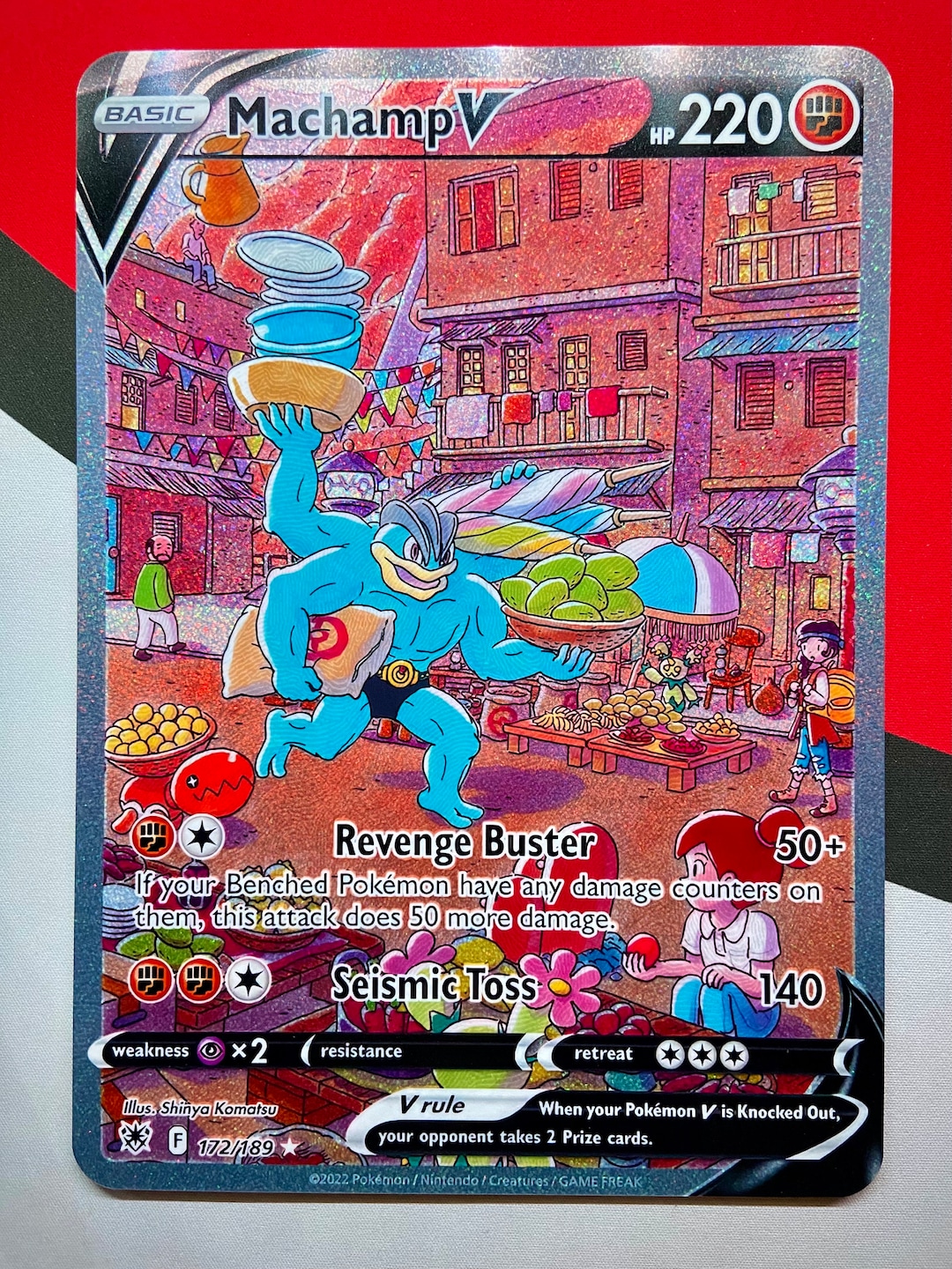 Custom Jumbo Machamp V Alt Art Glitter Holo 172/189 Astral Rafiance ...