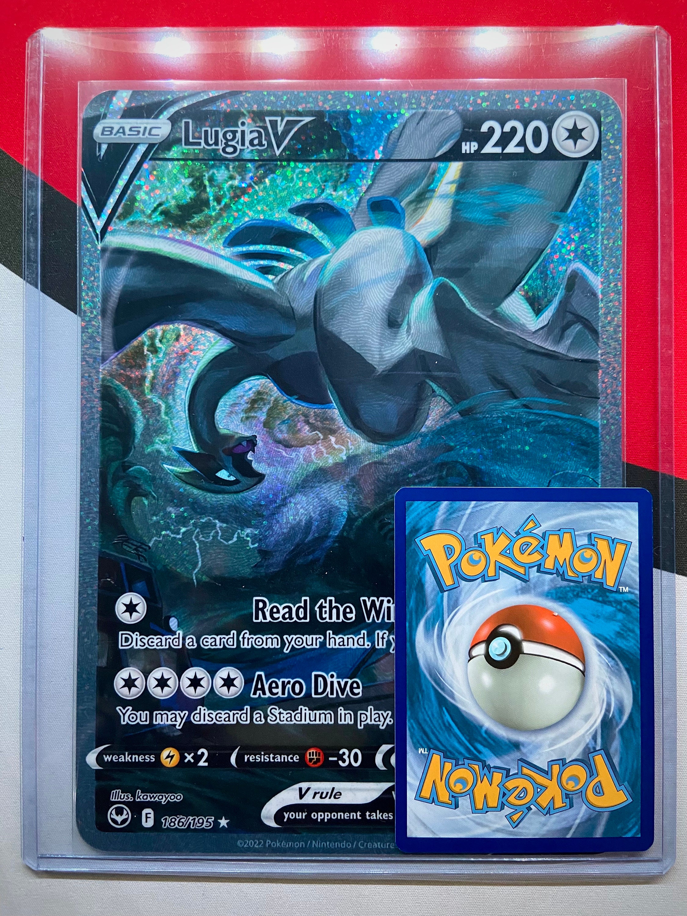 Custom Jumbo Lugia V Alt Art Sparkle Holo 186/195 Silver Tempest ...
