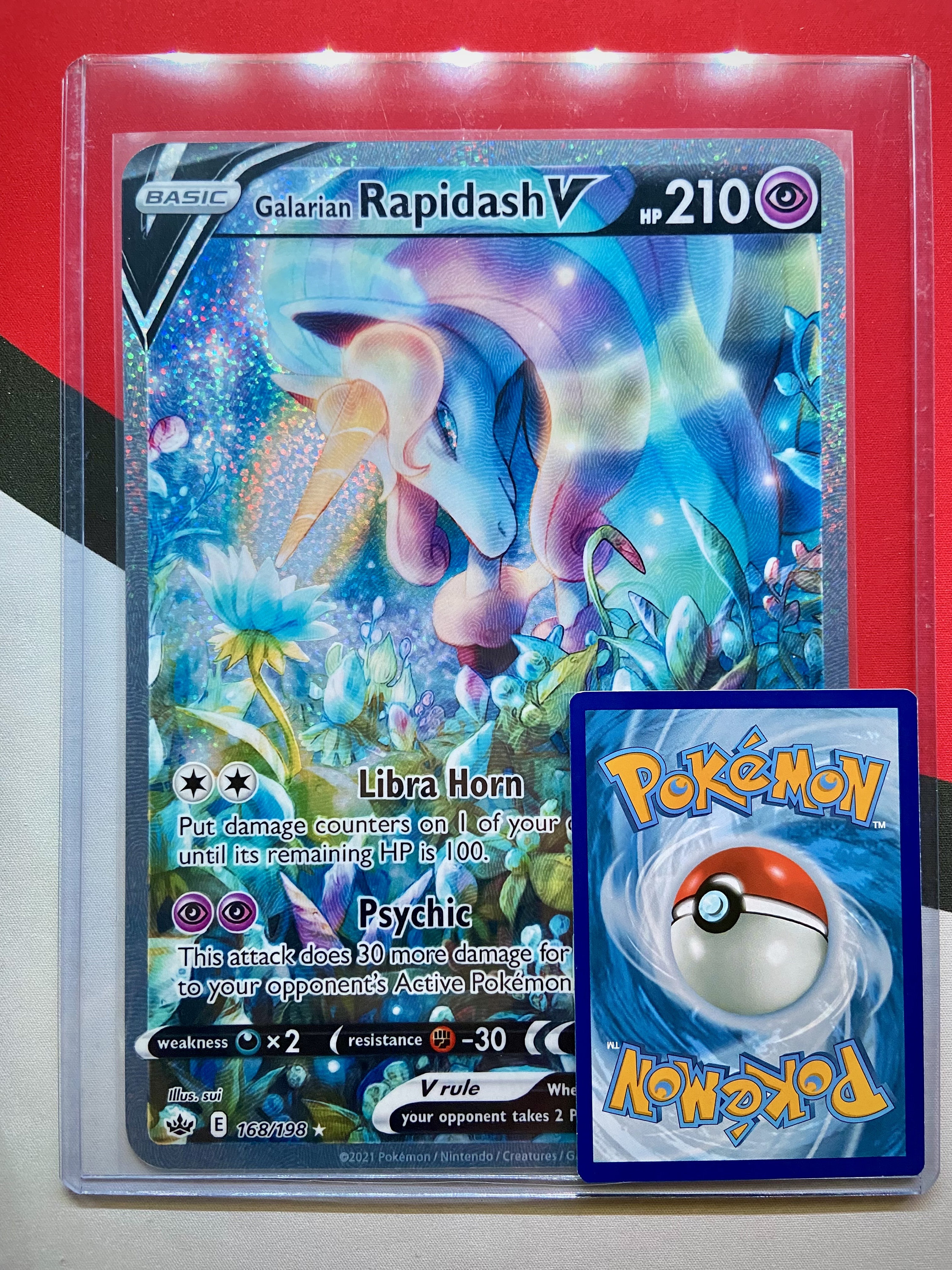 Custom Jumbo Galarian Rapidash V Alt Art Sparkle Holo 168/198 SWSH ...