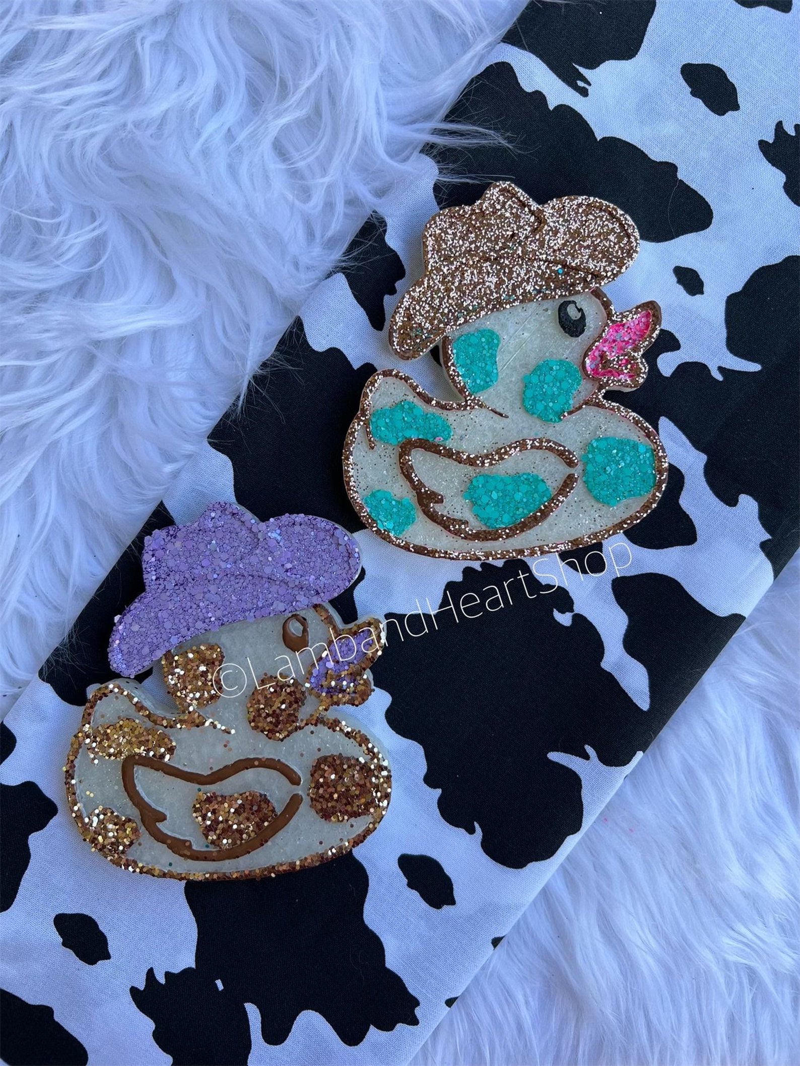 Cow Print Rubber Duck Freshie - Etsy