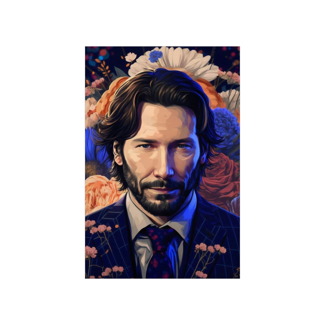 Keanu Reeves John Wick Floral Background Poster - Etsy