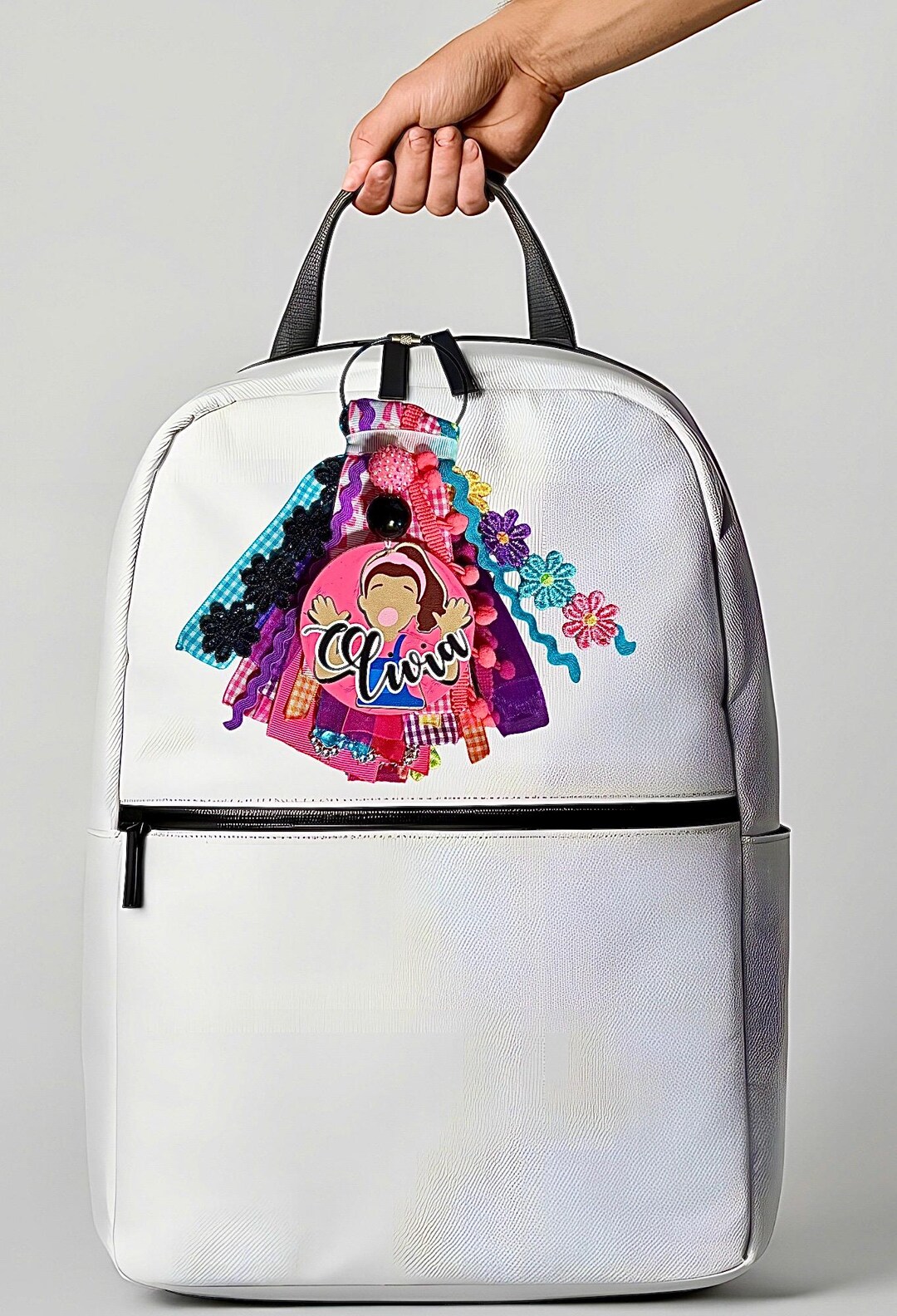 Ms Rachel Inspired Personalized Name Bag Tag | Custom Kids Backpack Tag ...