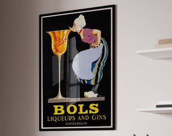 Bols Liqueurs and Gıns Amsterdam, Vintage Poster, Vintage Amsterdam ...